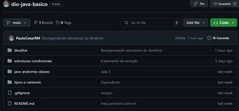 Organizando Códigos E Repositórios Paulo Martins Github Java Dio