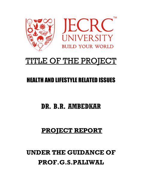 Dewang Report Title Of The Project Health And Lifestyle Related