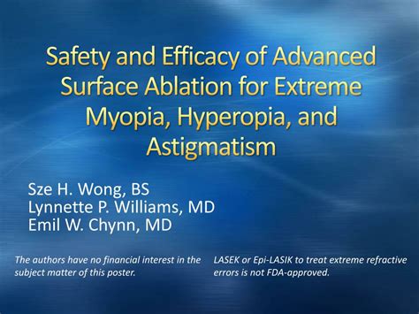 Ppt Safety And Efficacy Of Advanced Surface Ablation For Extreme Myopia Hyperopia And