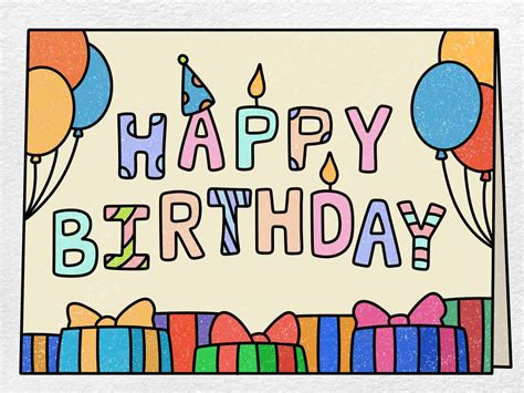 Happy Birthday Drawings For Card Free Happy Birthday Drawing Download