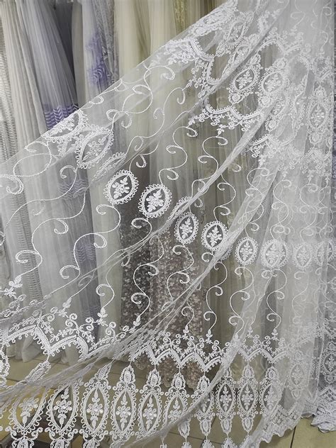 Тюль на фатині з кордовим візерунком 5021 біла Штори жалюзі гардини тюль постільна білизна