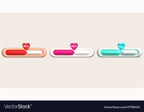 Loading Bar And Heart Shaped Progress Royalty Free Vector