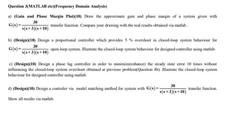 Question MATLAB Etc Frequency Domain Chegg