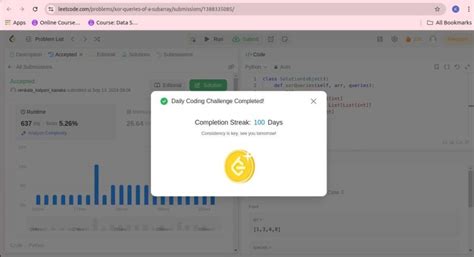venkata kalyani kanaka on linkedin leetcode 100daystreakchallenge