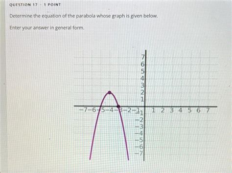 solved determine the equation of the parabola whose graph is
