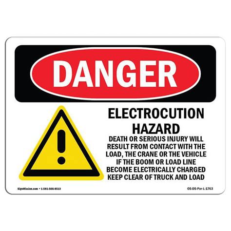 Danger Electrocution Hazard Crane Osha Decal Sign