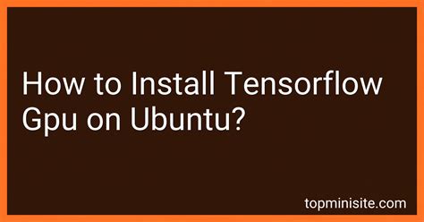 How To Install Tensorflow Gpu On Ubuntu In