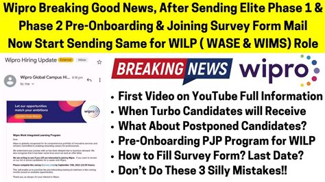 Finally Wipro Elite P 1 P 2 Turbo WILP WASE WIMS Joining Started Pre Onboarding PJP