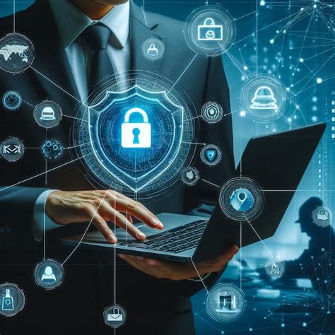 Cybersecurity And Privacy Concepts To Protect Data Lock Icon And Internet Network Security