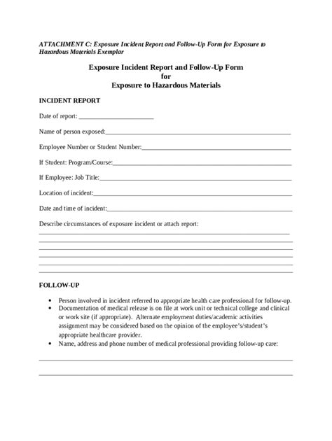 Workers Exposure Incident Doc Template Pdffiller