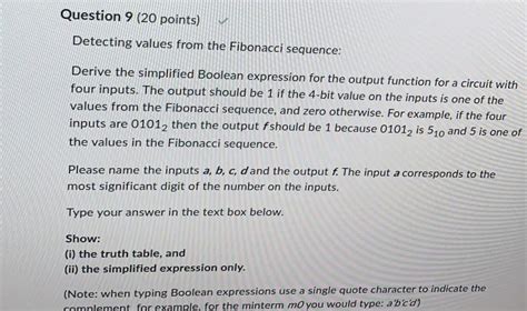Solved Detecting Values From The Fibonacci Sequence Derive