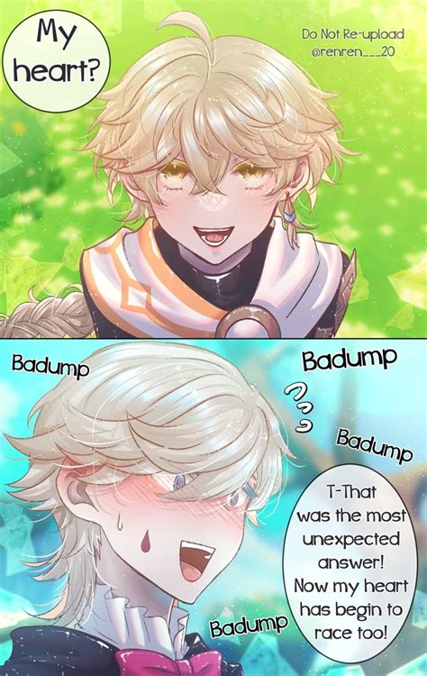 Lyney X Aether★ Клыки вампира Мальчики искусство арт Милые аниме пары