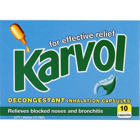 Karvol Inhalant 10 Capsules Zimseller Pharmacy