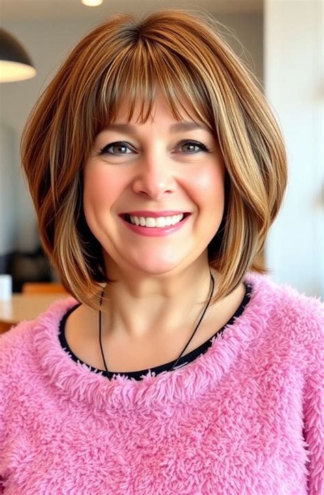 40 Layered Bob Hairstyles For Women Over 50 Warm Chestnut Bob With
