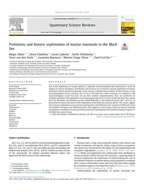 Pdf Prehistoric And Historic Exploitation Of Marine Mammals In The Black Sea