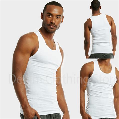 3 6 12 Pack Men Tank Top 100 Cotton A Shirt Wife Beater Ribbed
