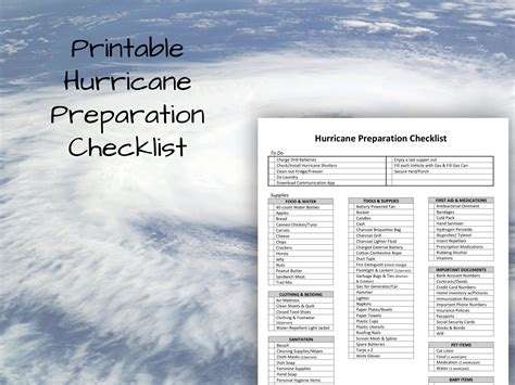 Hurricane Preparation Checklist