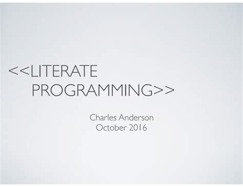 Literate Programming Pdf