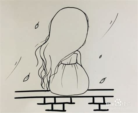 背影简笔画忧伤女生 背影简笔画女孩 苗苗知道
