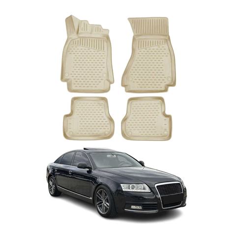 Omac Floor Mats Liner For Audi A6 S6 Rs6 2008 2011 Beige Tpe All