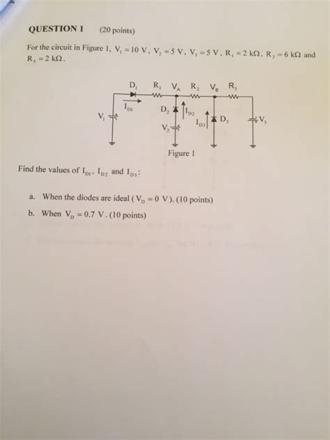 Solved Question 1 20 Points For The Circuit In Figure 1
