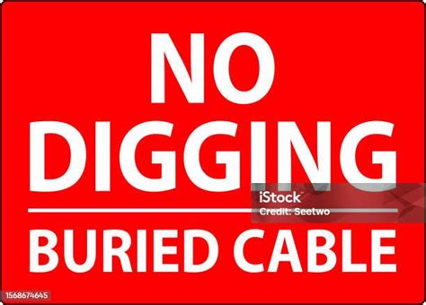 No Digging Sign Buried Cable Sign Stock Illustration Download Image