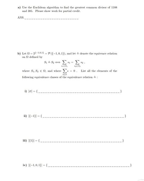 Solved A Use The Euclidean Algorithm To Find The Greatest Chegg