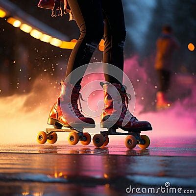 Legs In Motion Silhouettes Of Pairs Reveal Roller Skate Enthusiasts