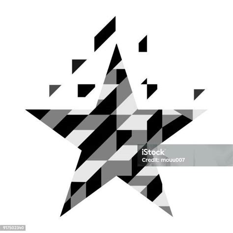 흰색 배경 벡터 일러스트 레이 션에 고립 된 추상적인 기하학적 스타 3차원 형태에 대한 스톡 벡터 아트 및 기타 이미지 3차원 형태 개념 건축물 Istock