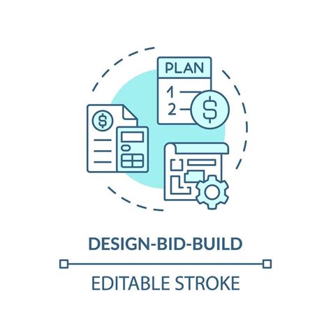 2d Editable Blue Design Bid Build Icon Monochromatic Isolated Vector