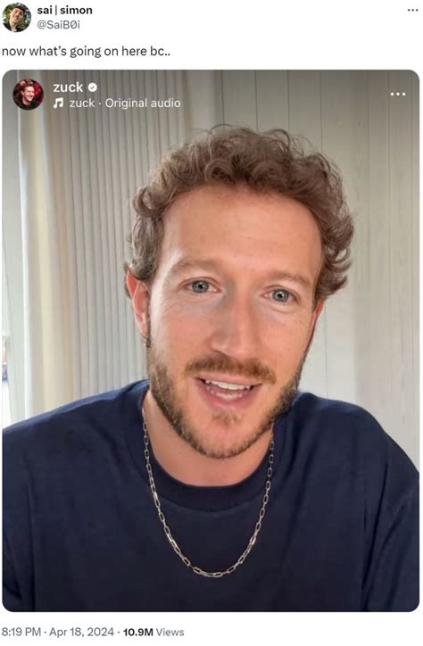 Now Whats Going On Here Bc Mark Zuckerberg With Beard And Chain