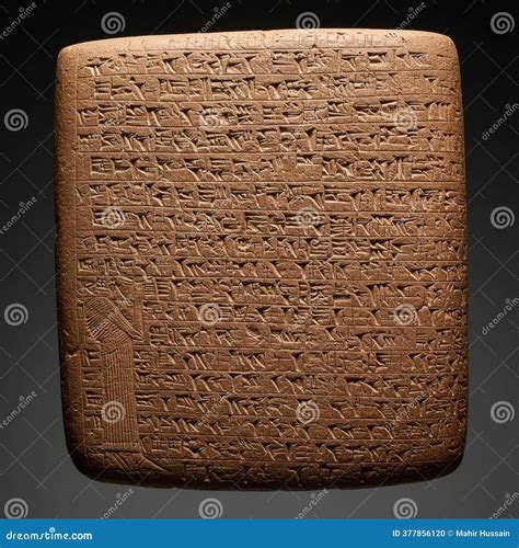 Clay Tablet Featuring Cuneiform Script An Ancient Writing System Used