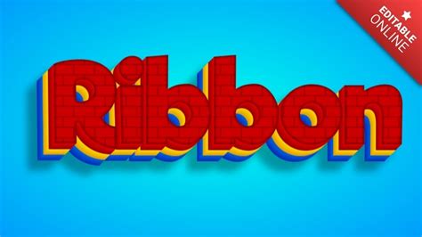 Ribbon Red Bricks 3d Text Effect Generator