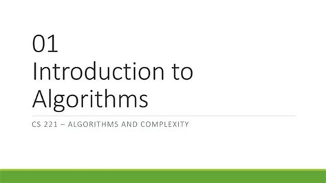 01 Introduction To Algorithms Pptx