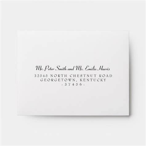 Simple RSVP Envelope With Printed Return Address Zazzle Com