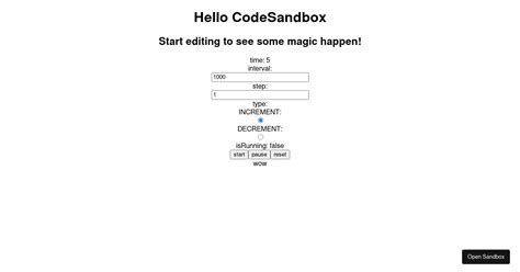 Timer Codesandbox