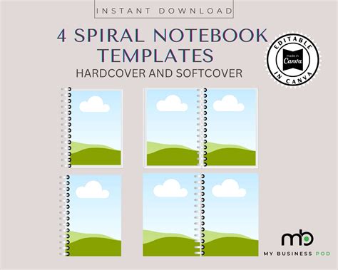 Notebook Template Spiral Notebook Template Hardcover Notebook Template Softcover Notebook