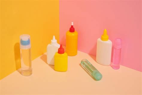 Premium Photo Various Types Of Stationery Glue On The Table Office Table With Supplies