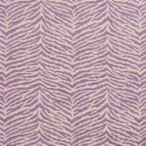 Purple And Off White Woven Zebra Look Chenille Upholstery