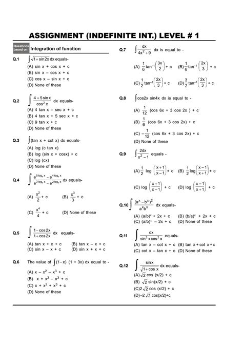 Solution Indefinite Integration Studypool