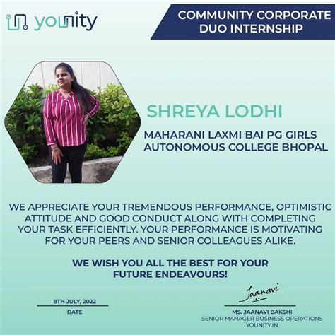 shreya lodhi on linkedin it was absolutely great experience