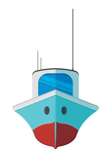 Front View Ship Vector Flat Design Isolated On White Background 29785607 Vector Art At Vecteezy