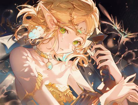 壁纸 塞尔达传说 The Legend Of Zelda Tears Of The Kingdom 动漫女孩 金发女郎 绿眼睛