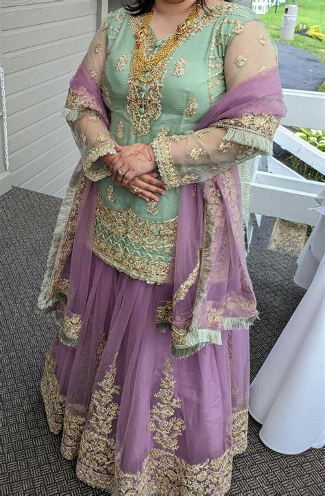 Mint And Light Purple Kurti Style Lehenga Lashkaraa
