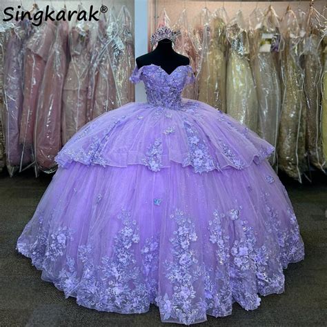 فساتين الخزامى الأميرة Quinceanera ، حلوة 16 سنة فتاة ، حفلة عيد ميلاد زينة فساتين ، يزين ، 2023