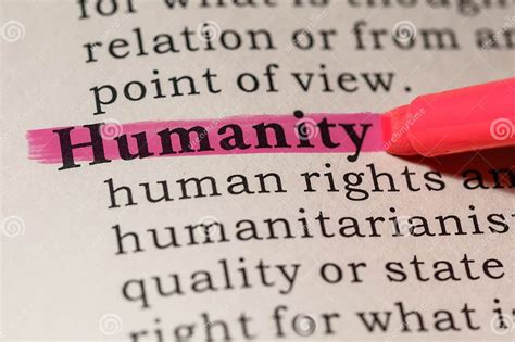 Definition Of Humanity Stock Image Image Of Word Printing 92436627