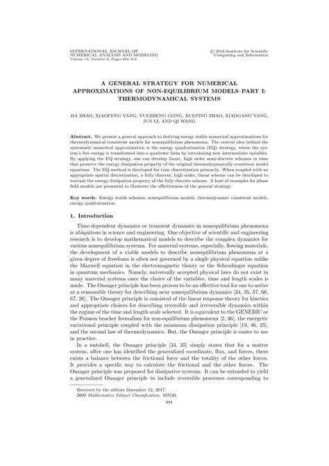 Global Science Press A General Strategy For Numerical Approximations