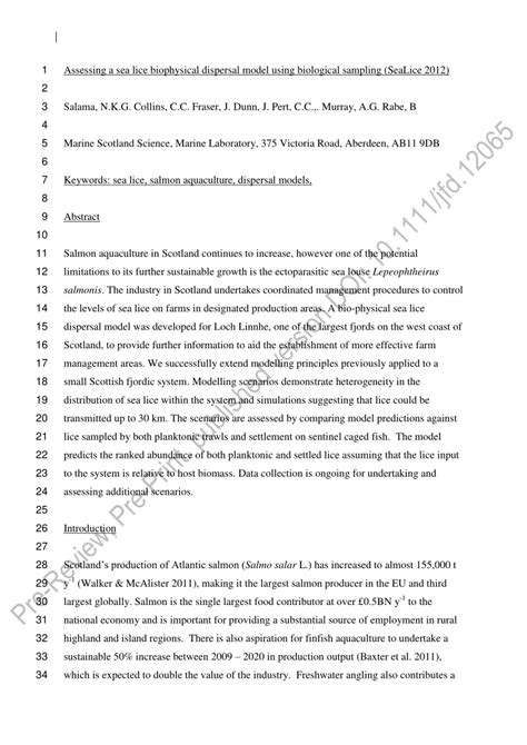 Pdf Development Of A Biophysical Dispersal Model For Sea Lice