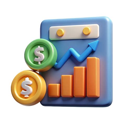 Sales Increase Money Growth Icon Progress Marketing 3d Vector