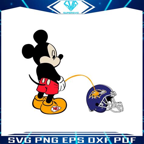 Funny Mickey Chiefs Piss On Baltimore Ravens Svg